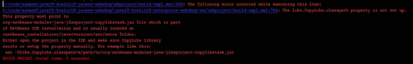 ”The libs.CopyLibs.classpath property is not set up.” – nikals.se